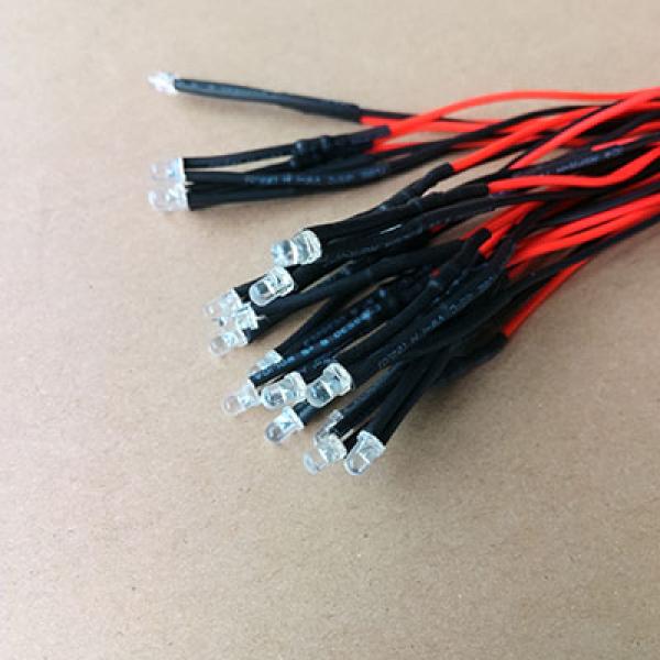12V 3mm/5mm LED indicator with 20cm wire - RobotDigg