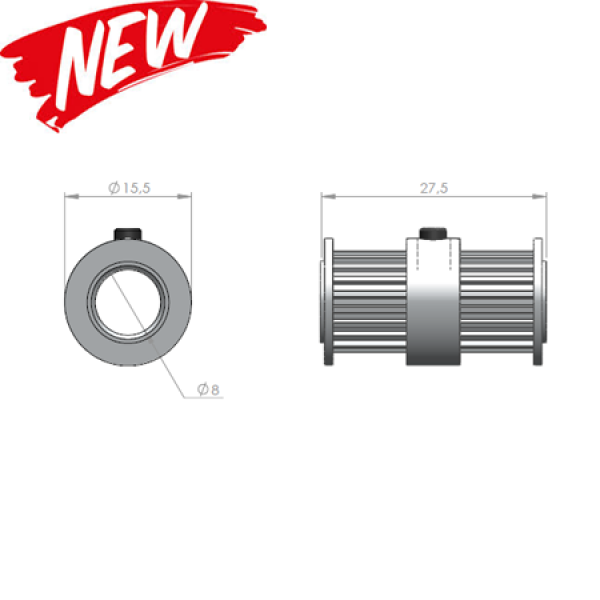 Twin Pulley GT2 20 Tooth 8mm Bore - RobotDigg