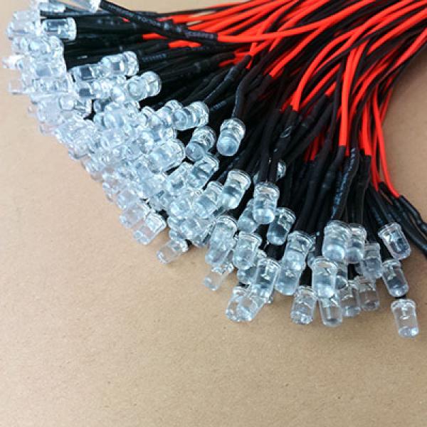 12V 3mm/5mm LED indicator with 20cm wire - RobotDigg