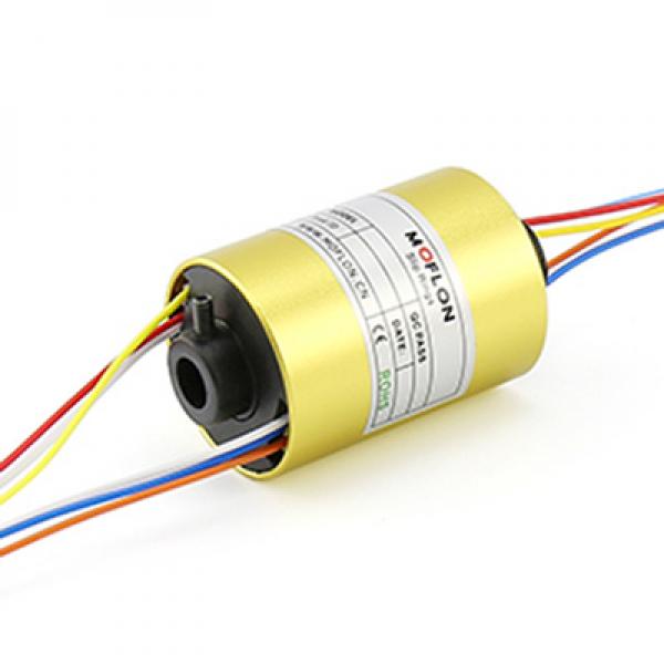 Slip ring hollow shaft through bore rotating miniature electrical ...